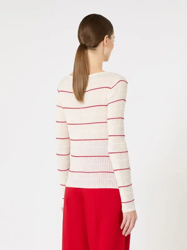 Max Mara Slim-fit Wool And Silk Sweater - White