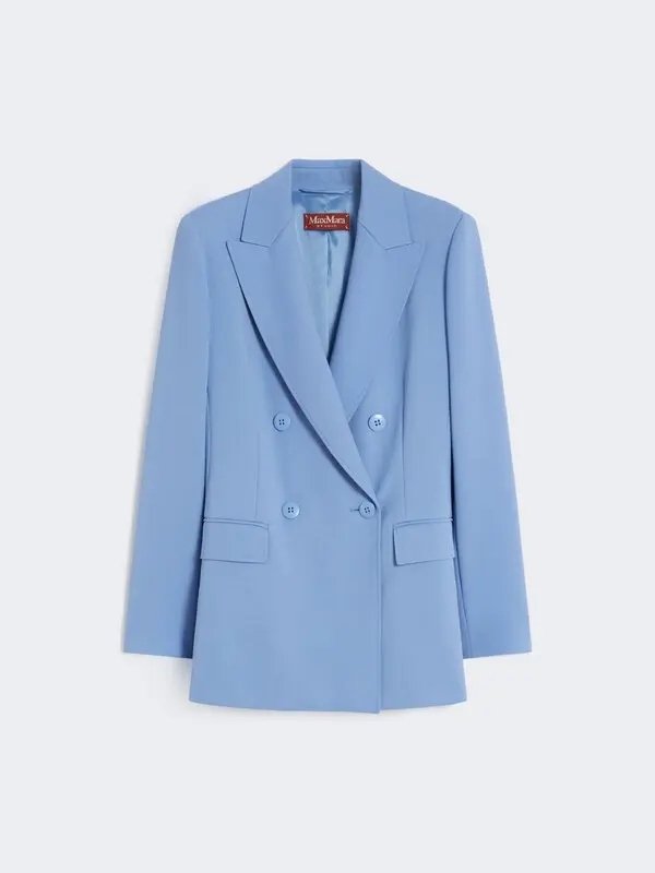 Max Mara Fitted Wool Crepe Blazer - Light Blue