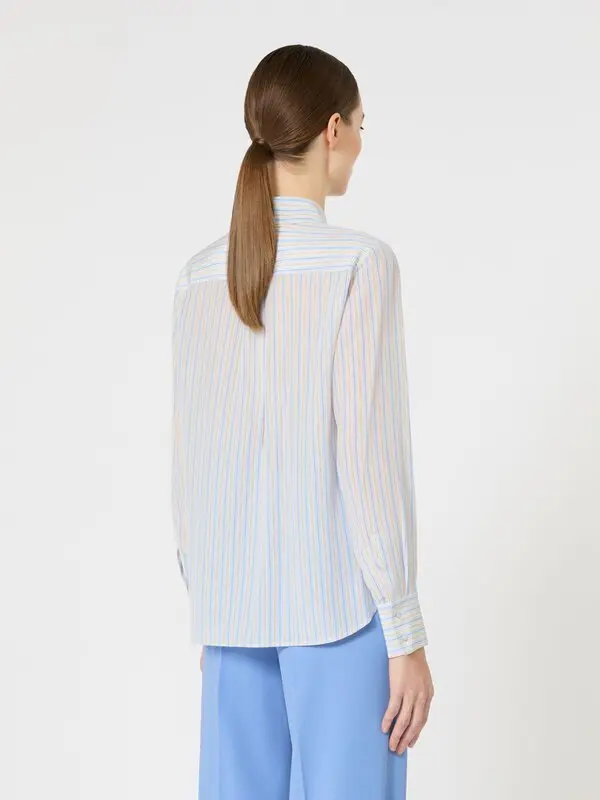 Max Mara Printed Crepe De Chine Shirt - Light Blue
