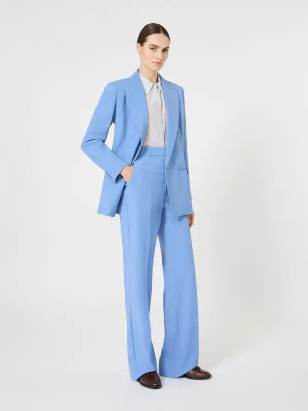 Max Mara Printed Crepe De Chine Shirt - Light Blue