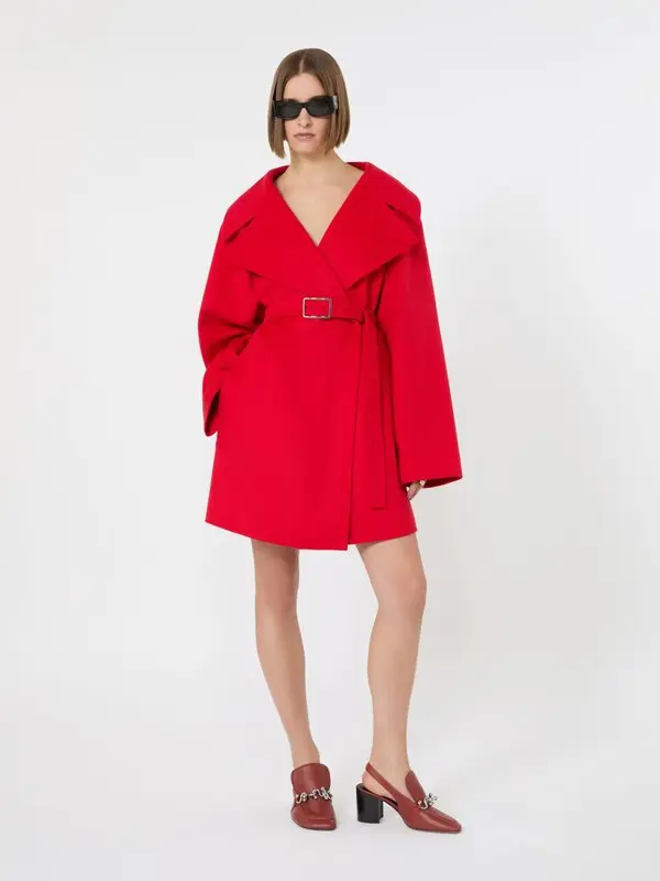 Max Mara Short Wool Coat - Red
