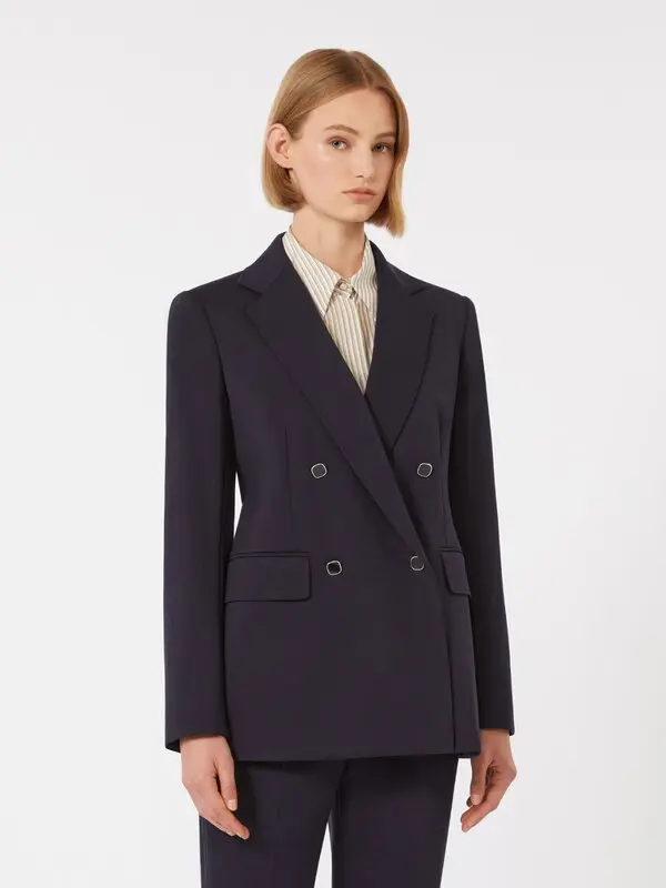 Max Mara Milano-knit Double-breasted Jersey Blazer