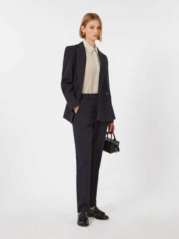 Max Mara Milano-knit Double-breasted Jersey Blazer
