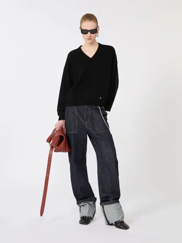 Max Mara Denim Jeans With Maxi Turn-up
