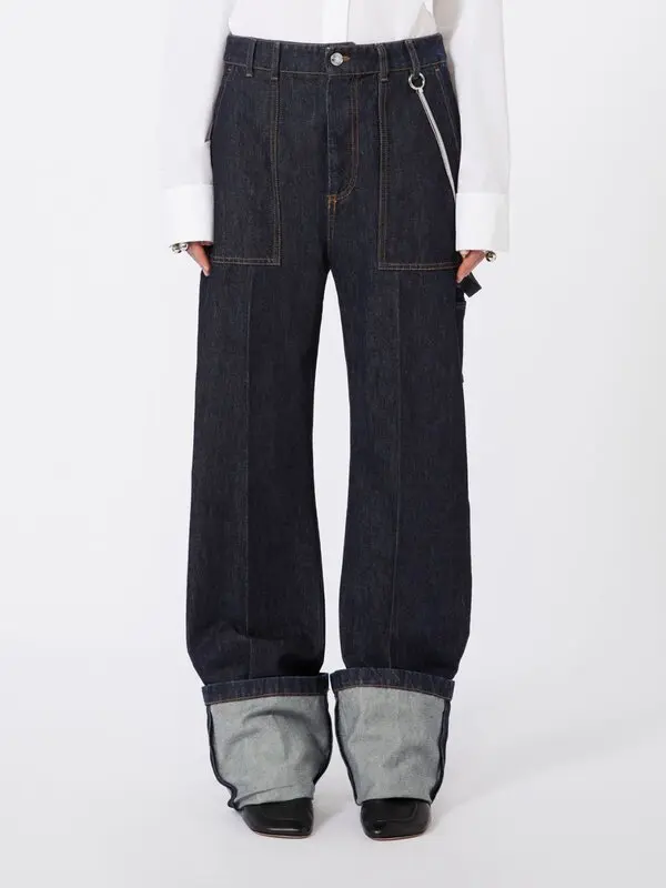 Max Mara Denim Jeans With Maxi Turn-up