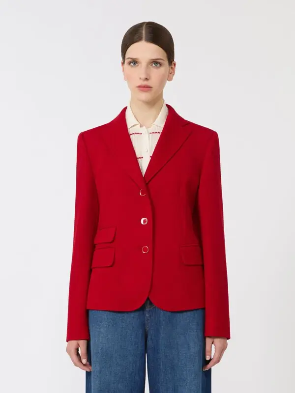 Max Mara Single-breasted Piqué Jersey Jacket