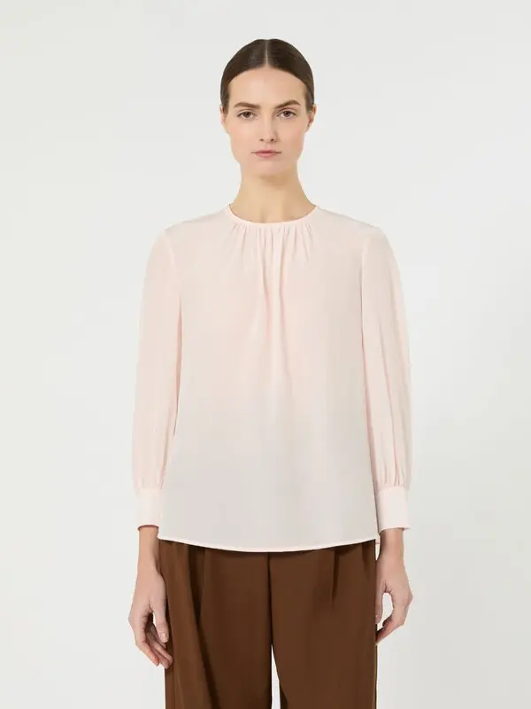 Max Mara Silk Crew-neck Blouse - Pink