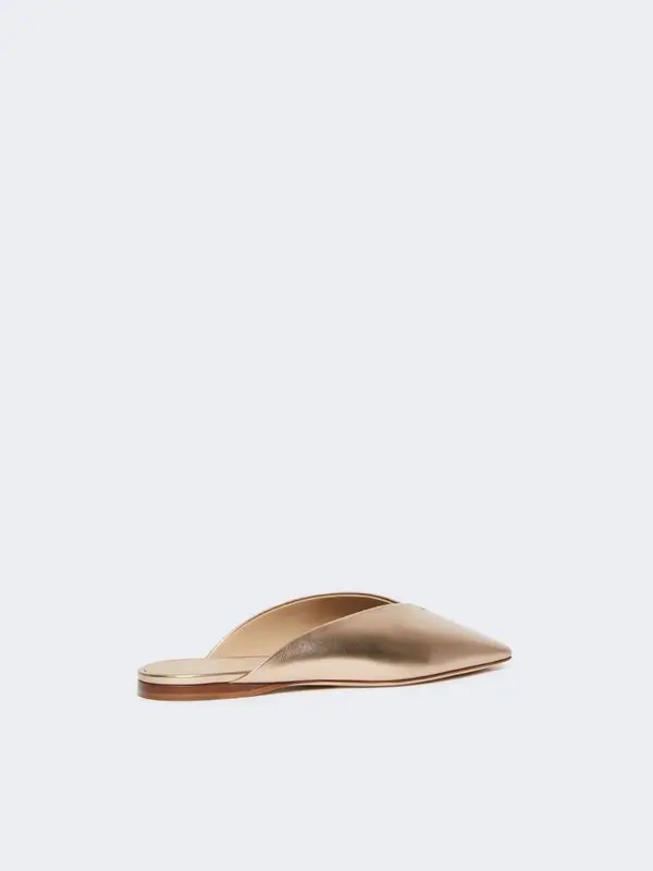 Max Mara Laminated Nappa Leather Mules - Pink