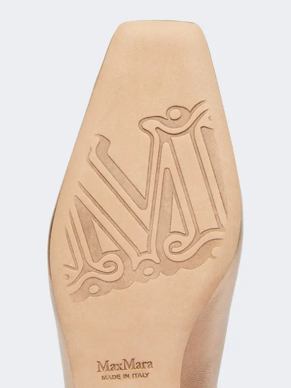 Max Mara Laminated Nappa Leather Mules - Pink
