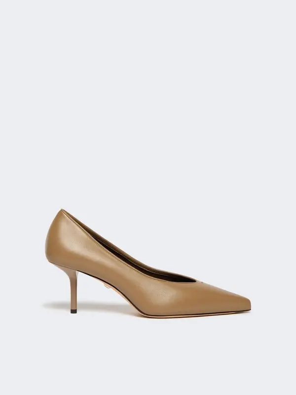 Max Mara Nappa Leather Court Shoes - Mud