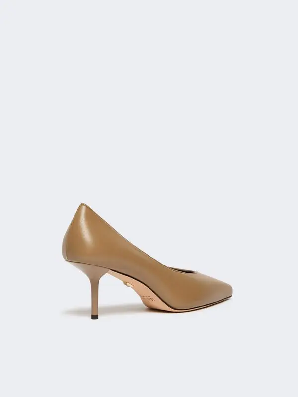 Max Mara Nappa Leather Court Shoes - Mud