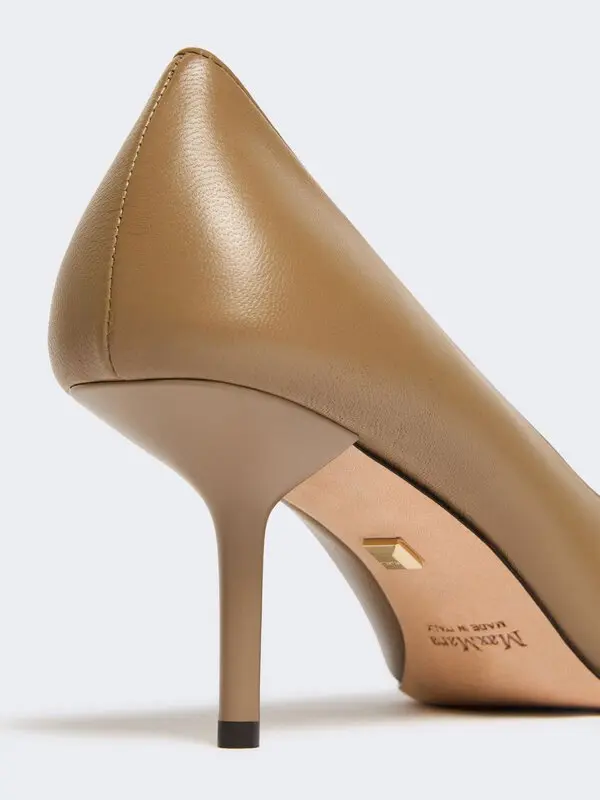 Max Mara Nappa Leather Court Shoes - Mud
