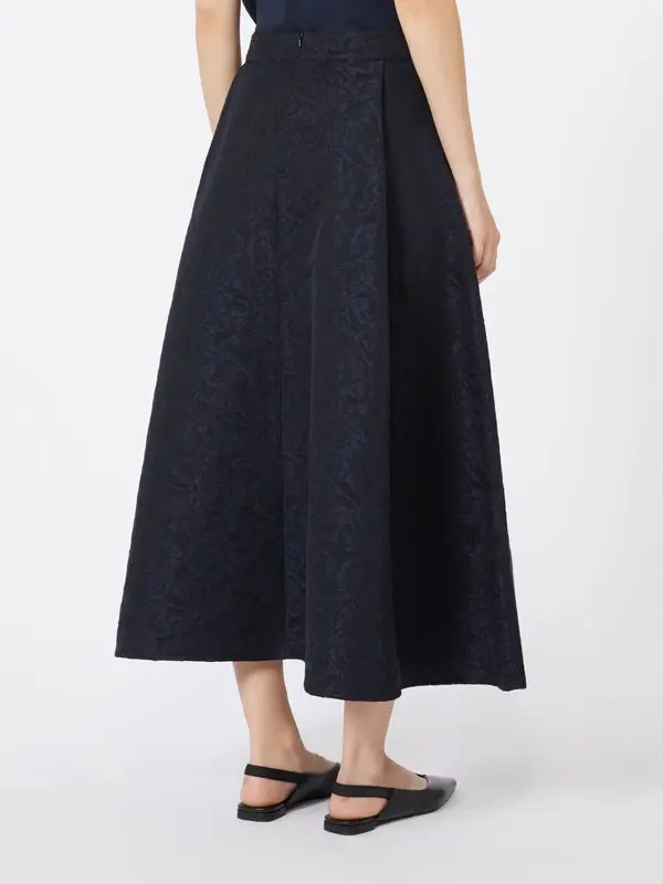 Max Mara Pleated Jacquard Knit Flared Skirt