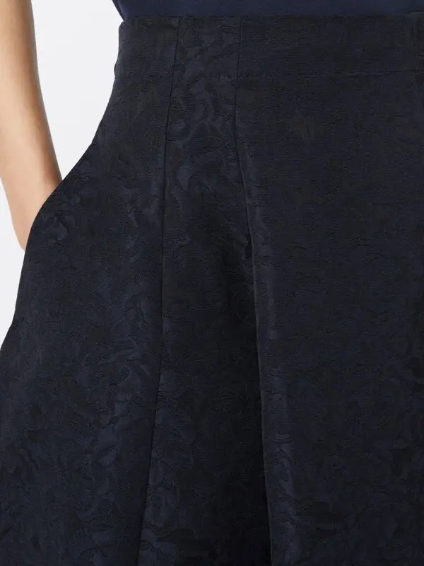 Max Mara Pleated Jacquard Knit Flared Skirt