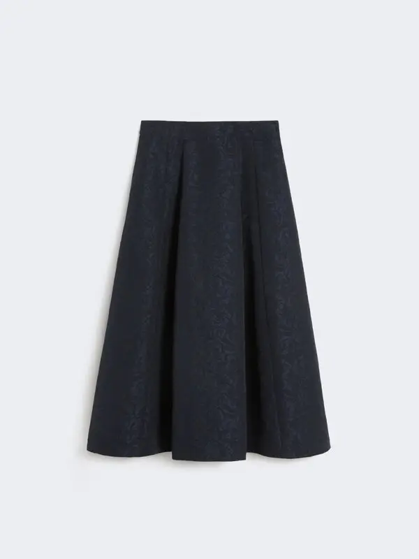Max Mara Pleated Jacquard Knit Flared Skirt