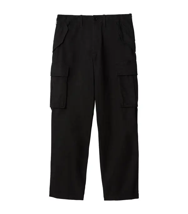 Burberry Cotton Cargo Trousers - Black
