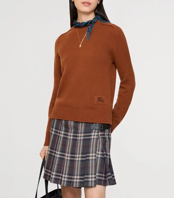 Burberry Cashmere Sweater With Equestrian Knight Design Patch