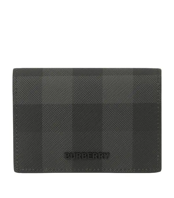 Burberry Check Bifold Card Holder - Grey