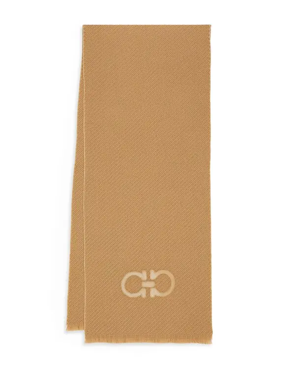 FERRAGAMO Jacquard Scarf - Camel