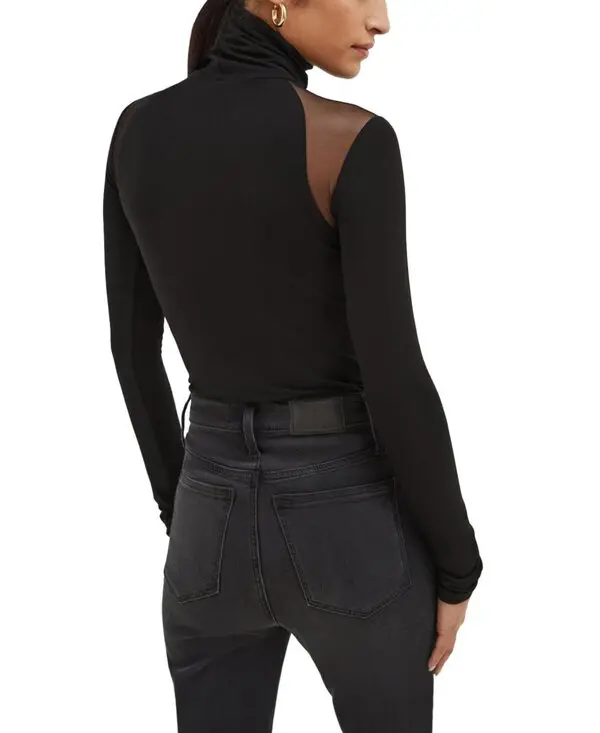 MARCELLA Maria Turtleneck Top - Black