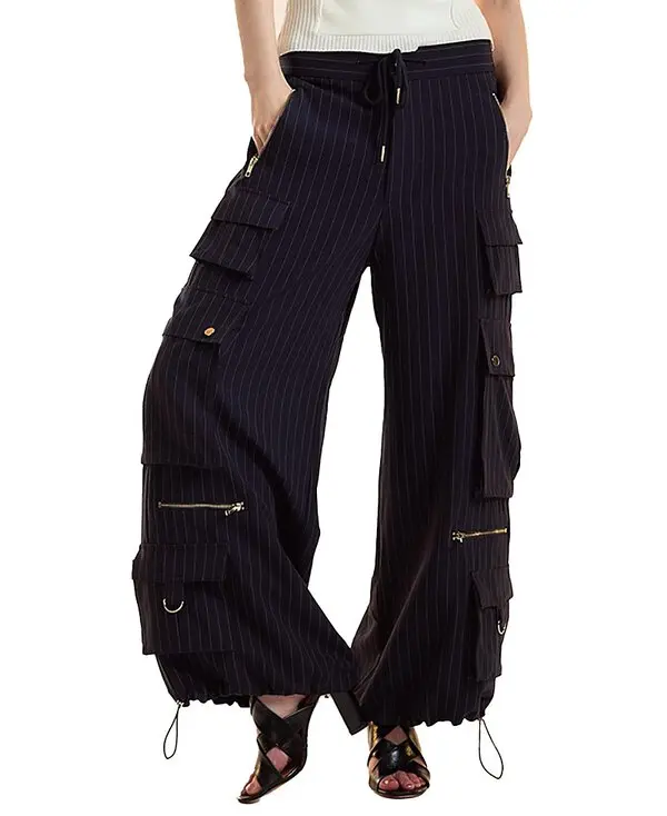 Cynthia Rowley Pinstripe Cargo Pants - Navy