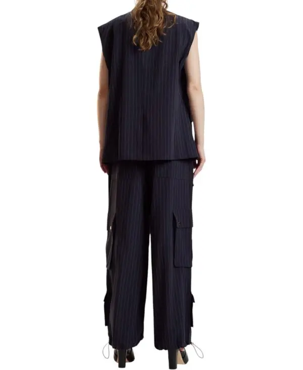 Cynthia Rowley Pinstripe Cargo Pants - Navy