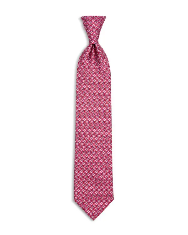FERRAGAMO Silk Classic Gancini Tie - Red