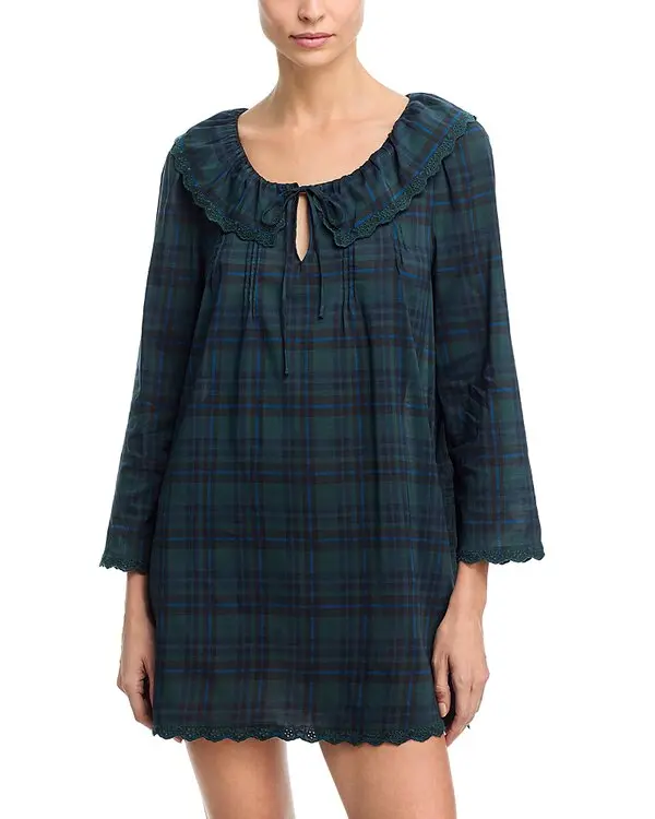 REFORMATION Madeline Sleep Dress - Forest Plaid
