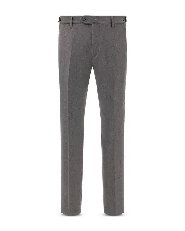 Boggi Milano Stretch Flannel Trousers - Grey