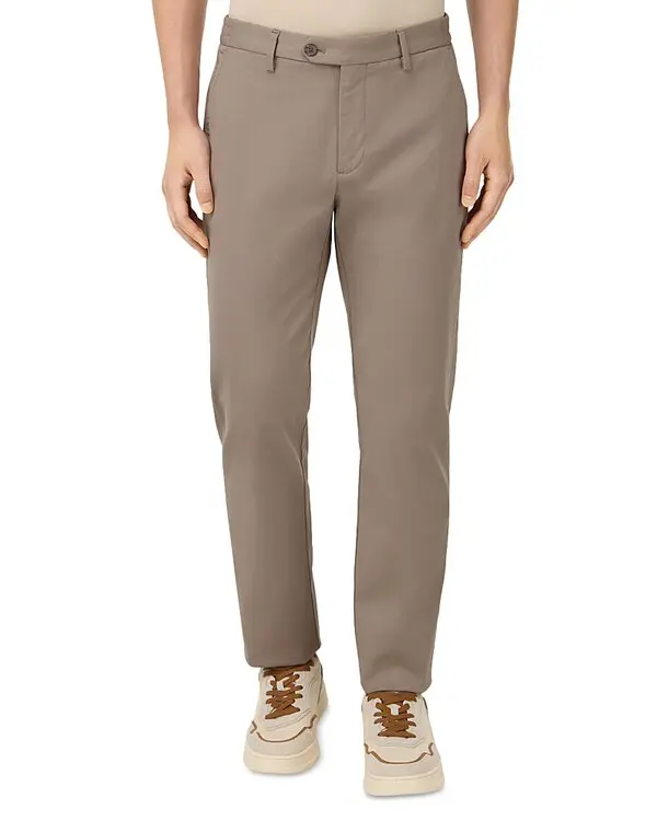 Boggi Milano Stretch Cotton Trousers - Taupe