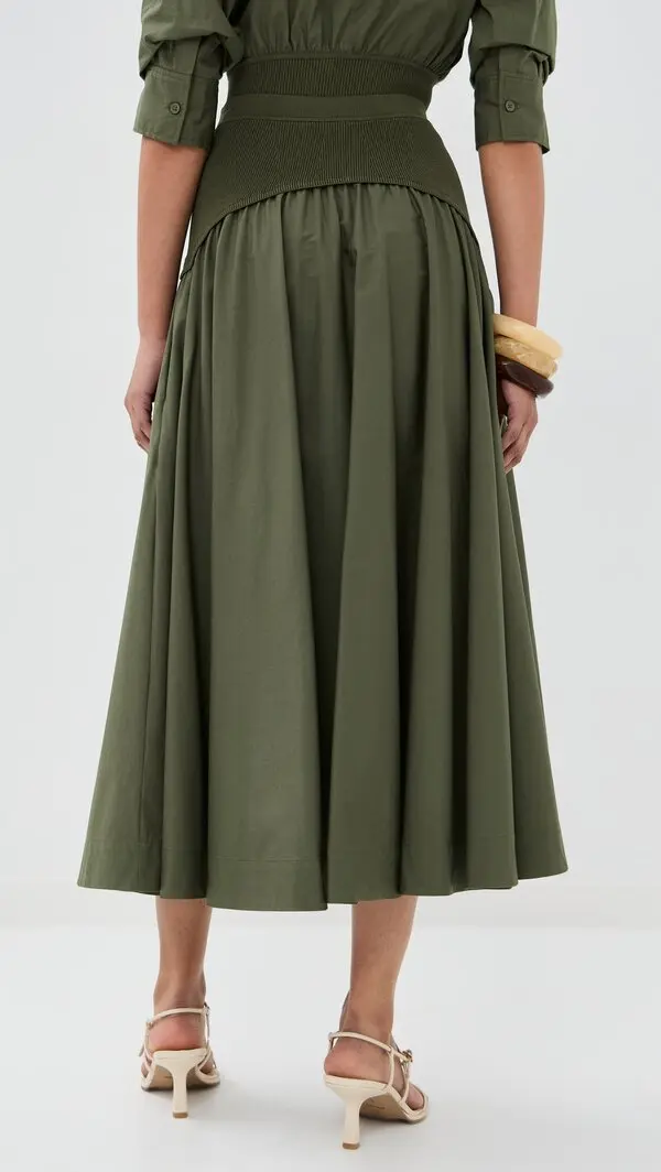 Simkhai Ovie Midi Skirt - Fern