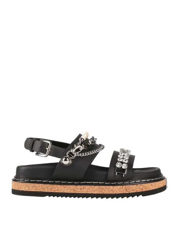 Dolce & Gabbana Embellished Calfskin Flatform Sandals