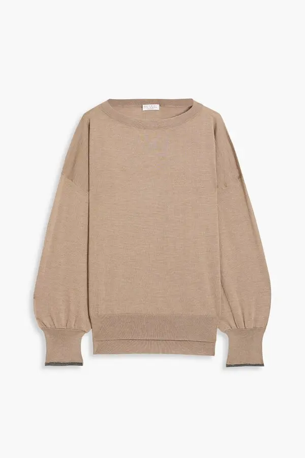 Brunello Cucinelli Cashmere And Silk-blend Sweater - Sand