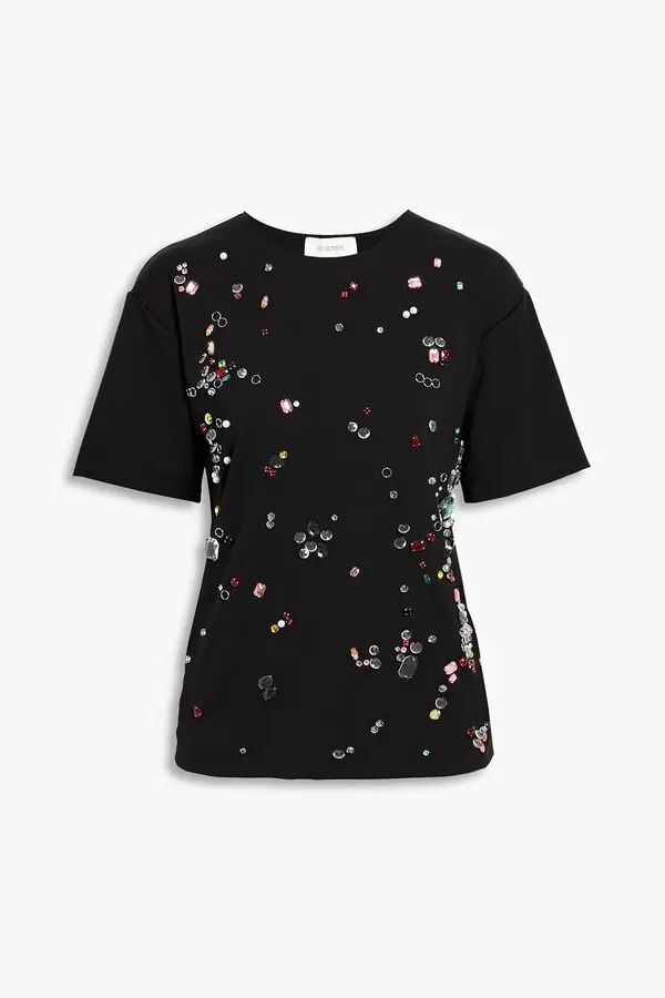 Sportmax Crystal-embellished Stretch-jersey Top
