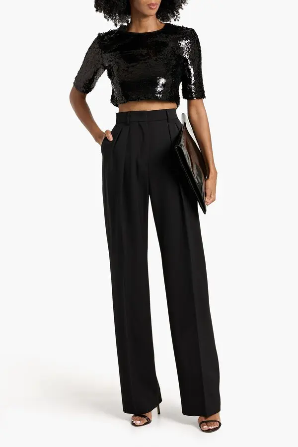 Sportmax Cropped Sequin Tulle Top
