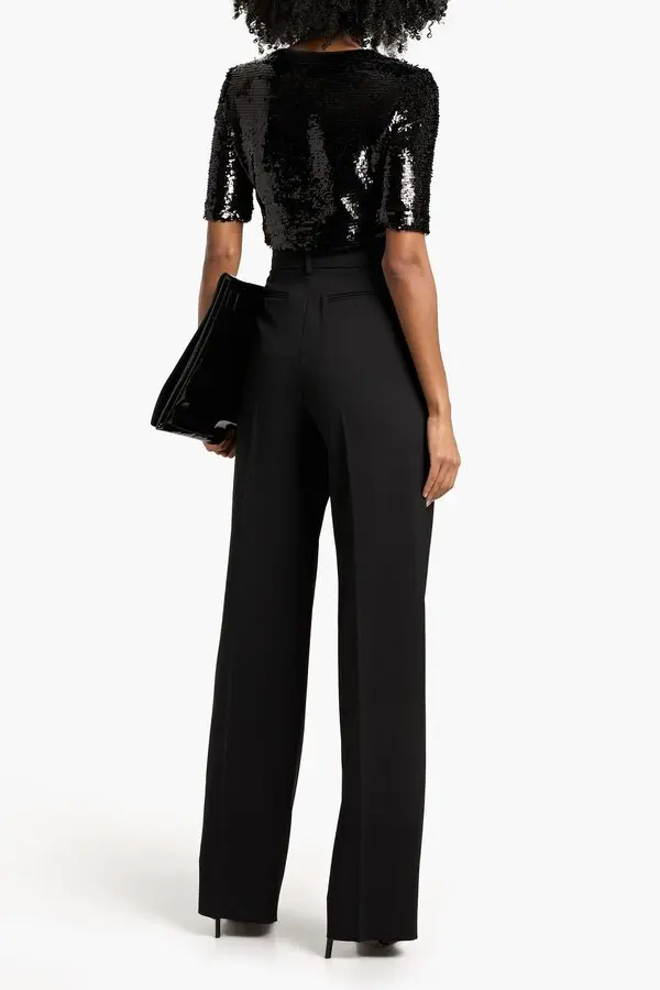 Sportmax Cropped Sequin Tulle Top