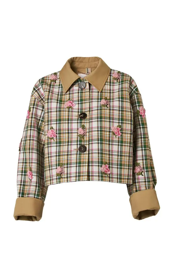 Carolina Herrera Plaid Tailored Jacket
