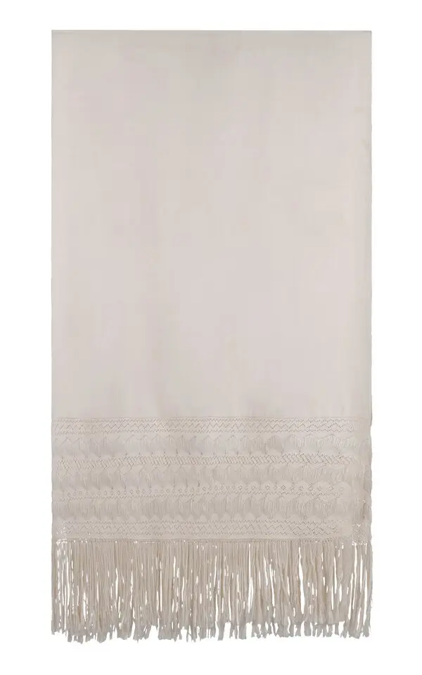 HEIRLOME Embroidered Silk Rebozo - Ivory