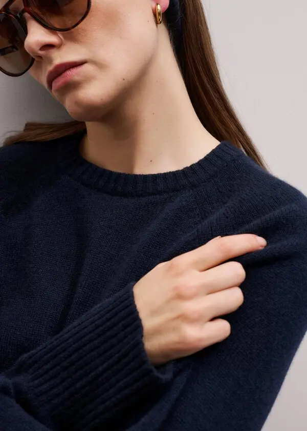 ME+EM Cashmere Raglan Jumper - Navy