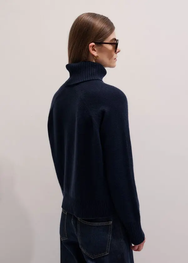 ME+EM Cashmere Raglan Jumper - Navy