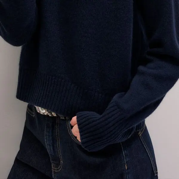 ME+EM Cashmere Raglan Jumper - Navy