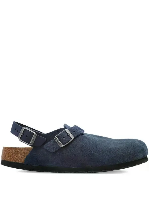 BIRKENSTOCK Lutry Premium Buckle Strap Clogs - Blue
