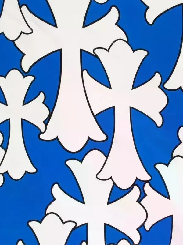 Chrome Hearts Cemetery Cross Silk Scarf - Blue