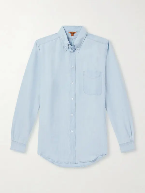Barena Venezia Button-down Collar Linen And Cotton-blend Chambray Shirt
