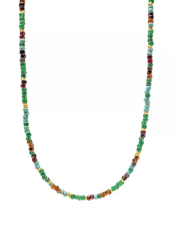 NIALAYA JEWELRY Miyuki Beaded Necklace - Green