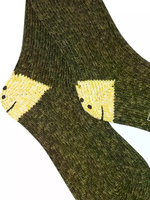 Kapital Happy Heel Socks - Green