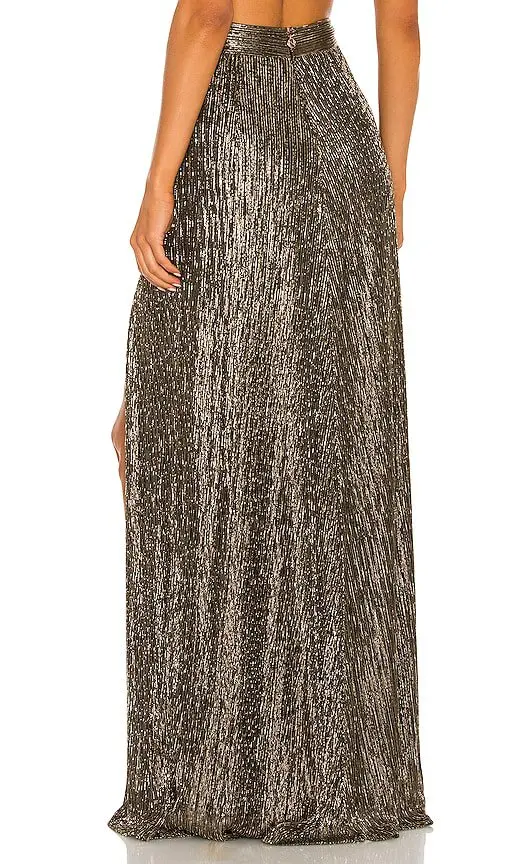 NOOKIE X Alchemy Maxi Skirt In Metallic Gold