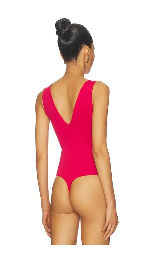 Good American Sculpting Deep V Bodysuit - Ruby