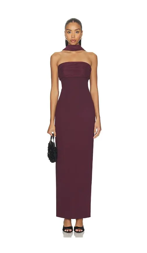 Superdown Maxi Dress With Scarf - Plum