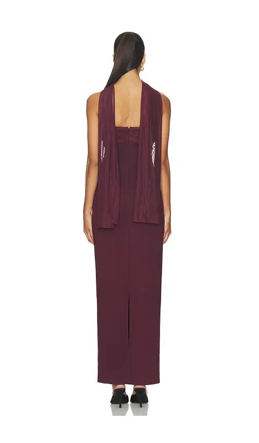 Superdown Maxi Dress With Scarf - Plum
